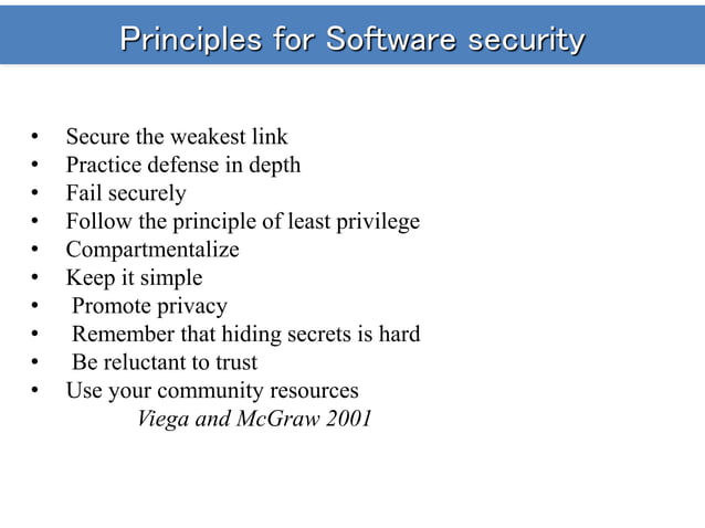Principles for Secure Design and Software Security | PDF