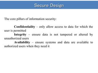 Principles for Secure Design and Software Security | PDF