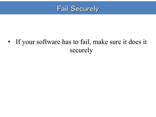 Principles for Secure Design and Software Security | PDF
