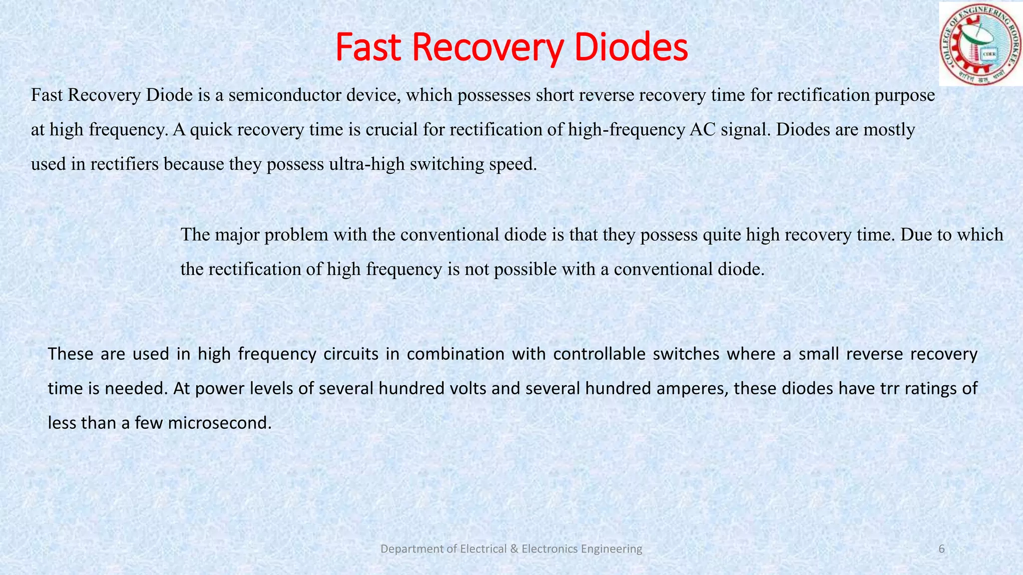 Lecture 3 Types of Power Diodes | PPT