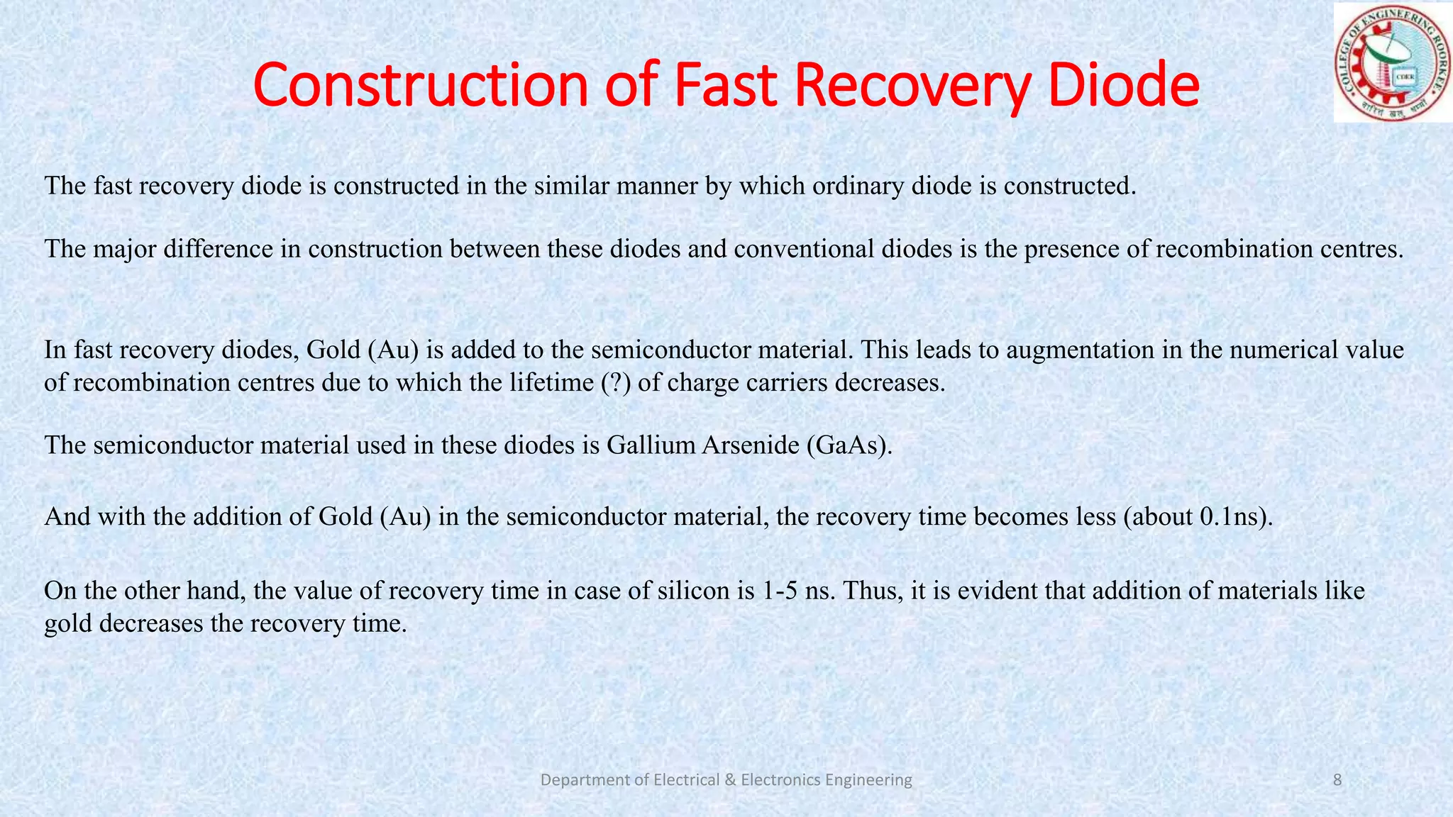 Lecture 3 Types of Power Diodes | PPTX