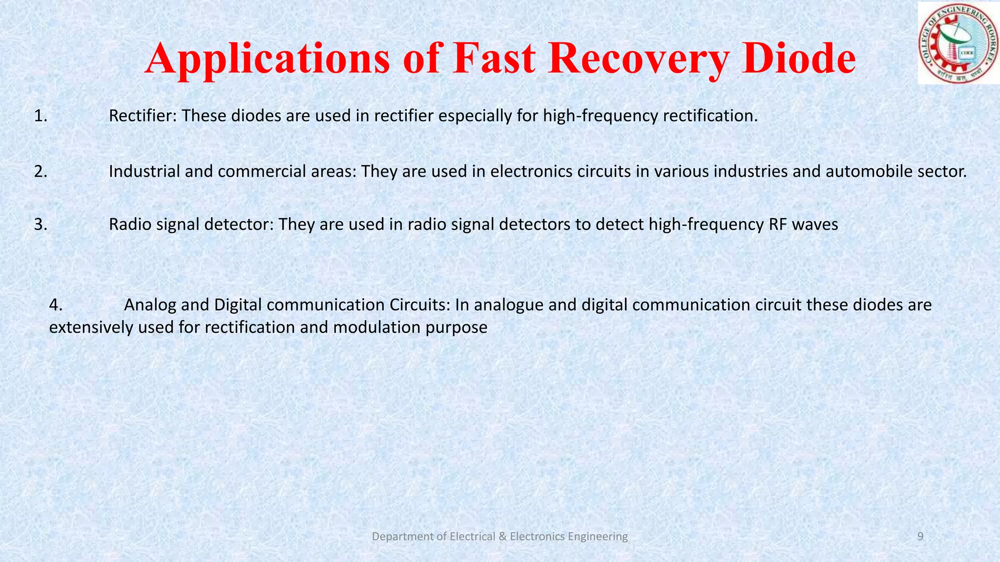 Lecture 3 Types of Power Diodes | PPT
