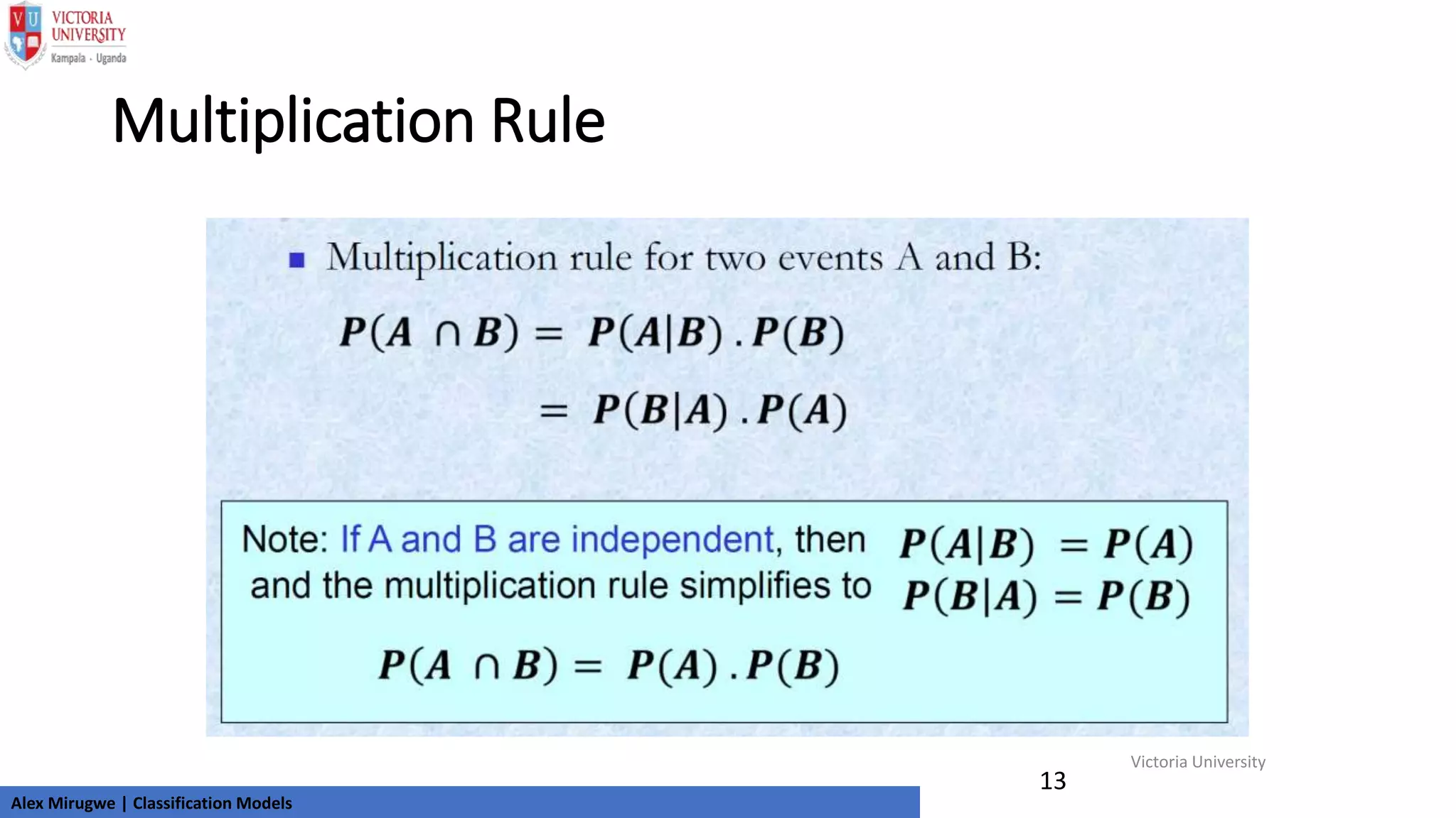 Machine Learning (Classification Models) | PPTX