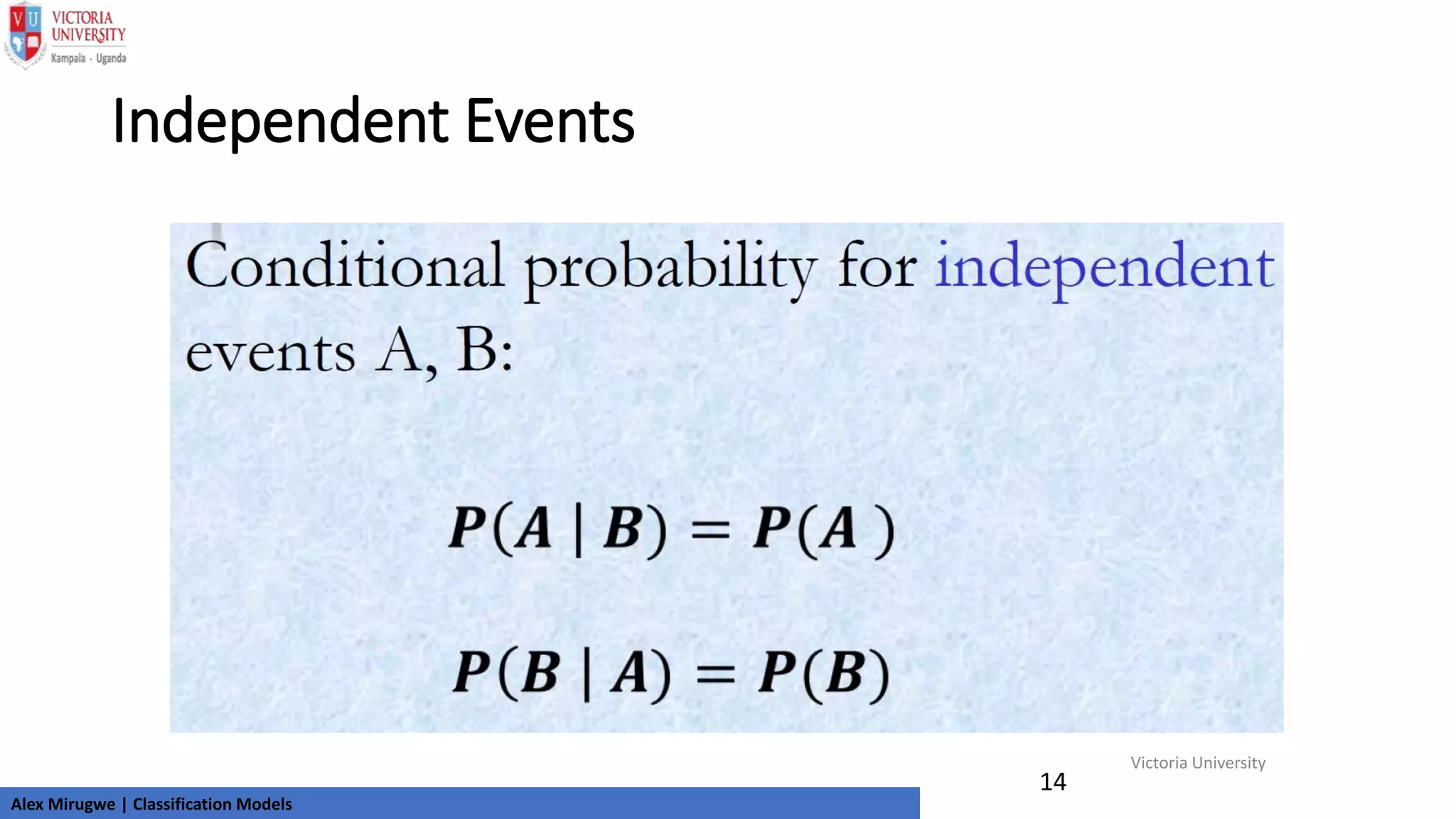 Machine Learning (Classification Models) | PPTX