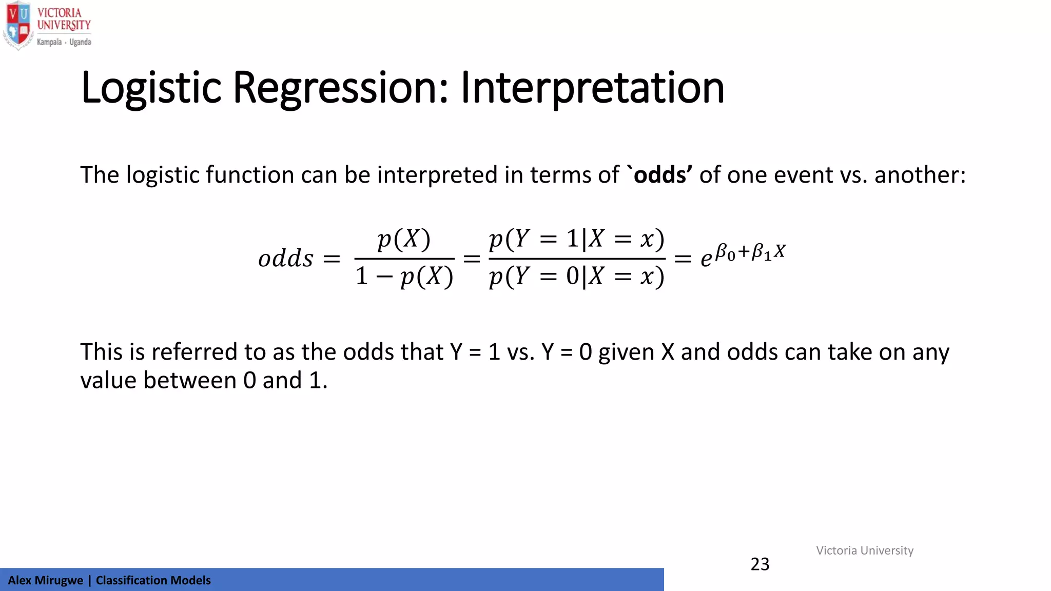 Machine Learning (Classification Models) | PPTX