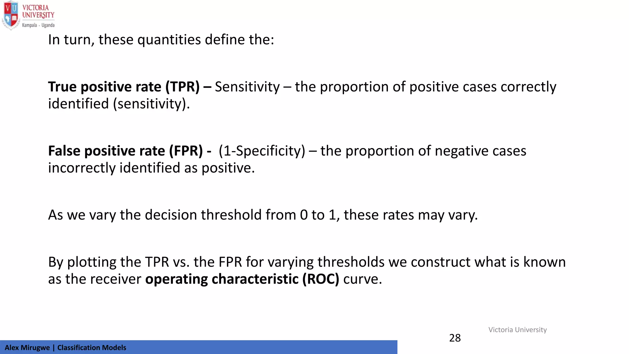 Machine Learning (Classification Models) | PPTX
