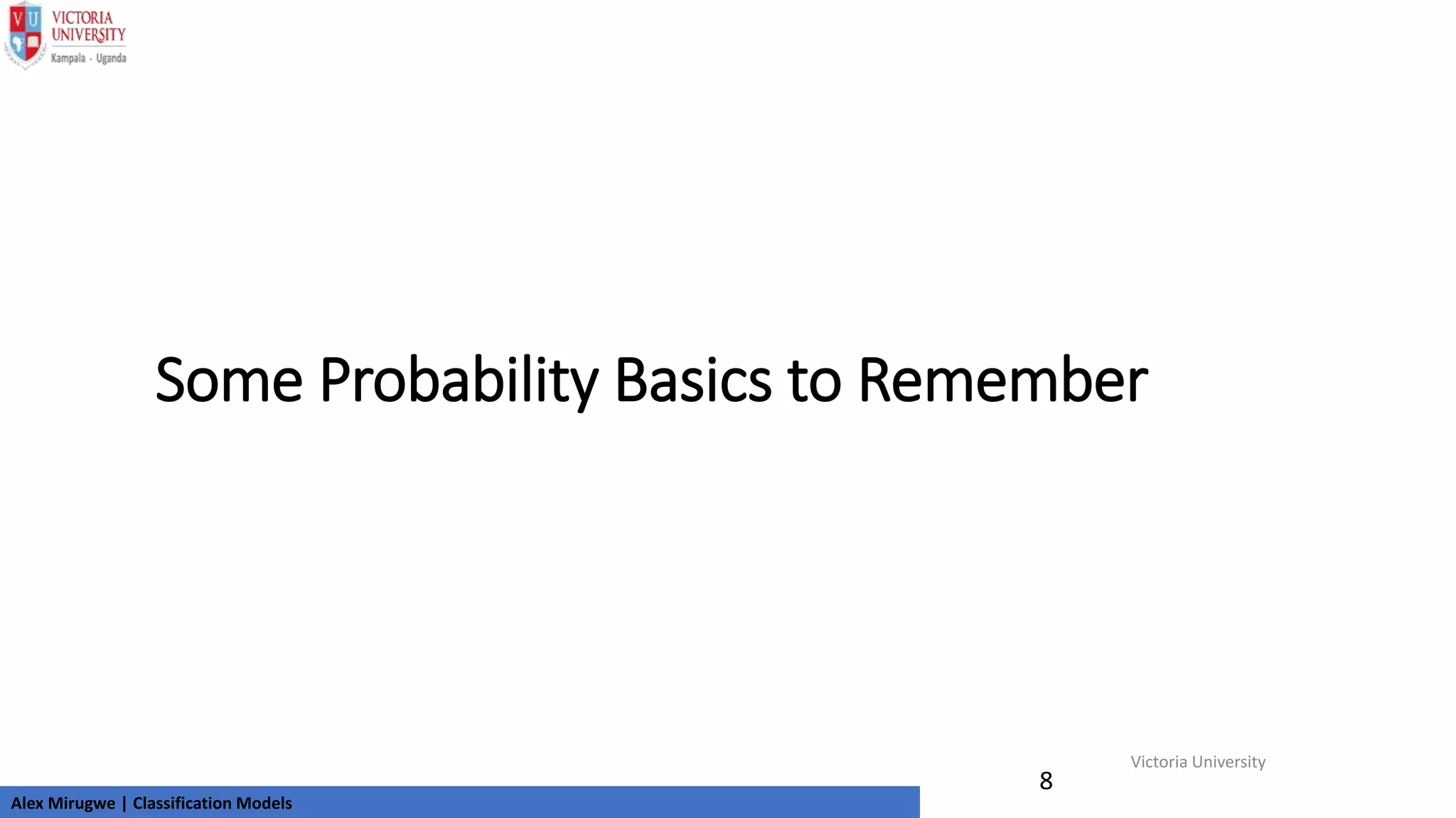 Machine Learning (Classification Models) | PPTX