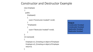 Constructor and Destructor.pdf | Programming Languages | Computing