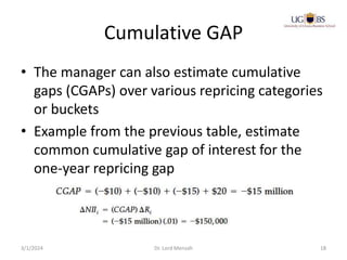 Bank Interest Rate Risk Measures, Gap and Duration.pptx