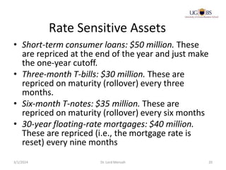 Bank Interest Rate Risk Measures, Gap and Duration.pptx