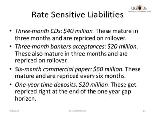 Bank Interest Rate Risk Measures, Gap and Duration.pptx