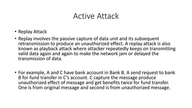 Difference between Active attack and Passive attack | PPTX