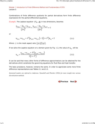 Concept of Computational Fluid Dynamics Material | PDF | Free Download