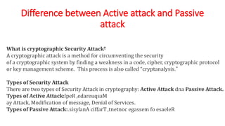 Difference between Active attack and Passive | PPT
