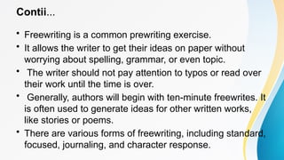 prewriting techniques prewriting techniques | PPT