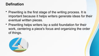 prewriting techniques prewriting techniques | PPTX