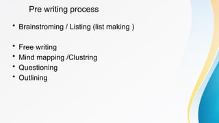 prewriting techniques prewriting techniques | PPTX