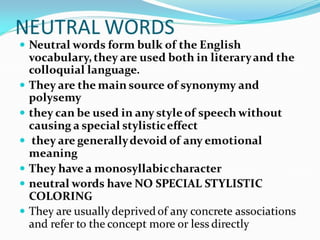 Characteristic features of English vocabulary | PPTX
