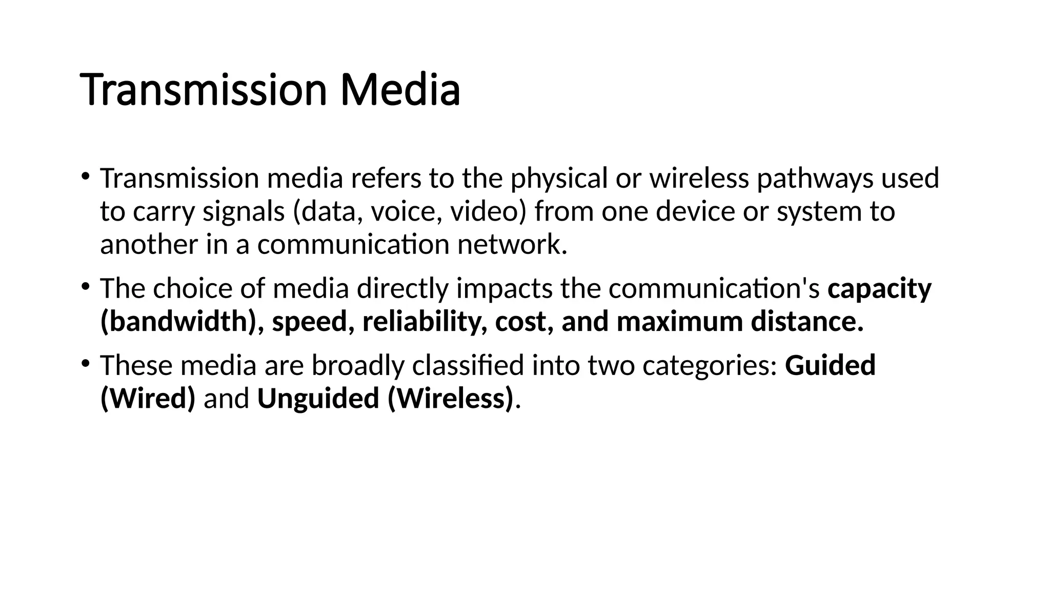 lecture 3.pptx, Introduction to Transmission media | PPTX