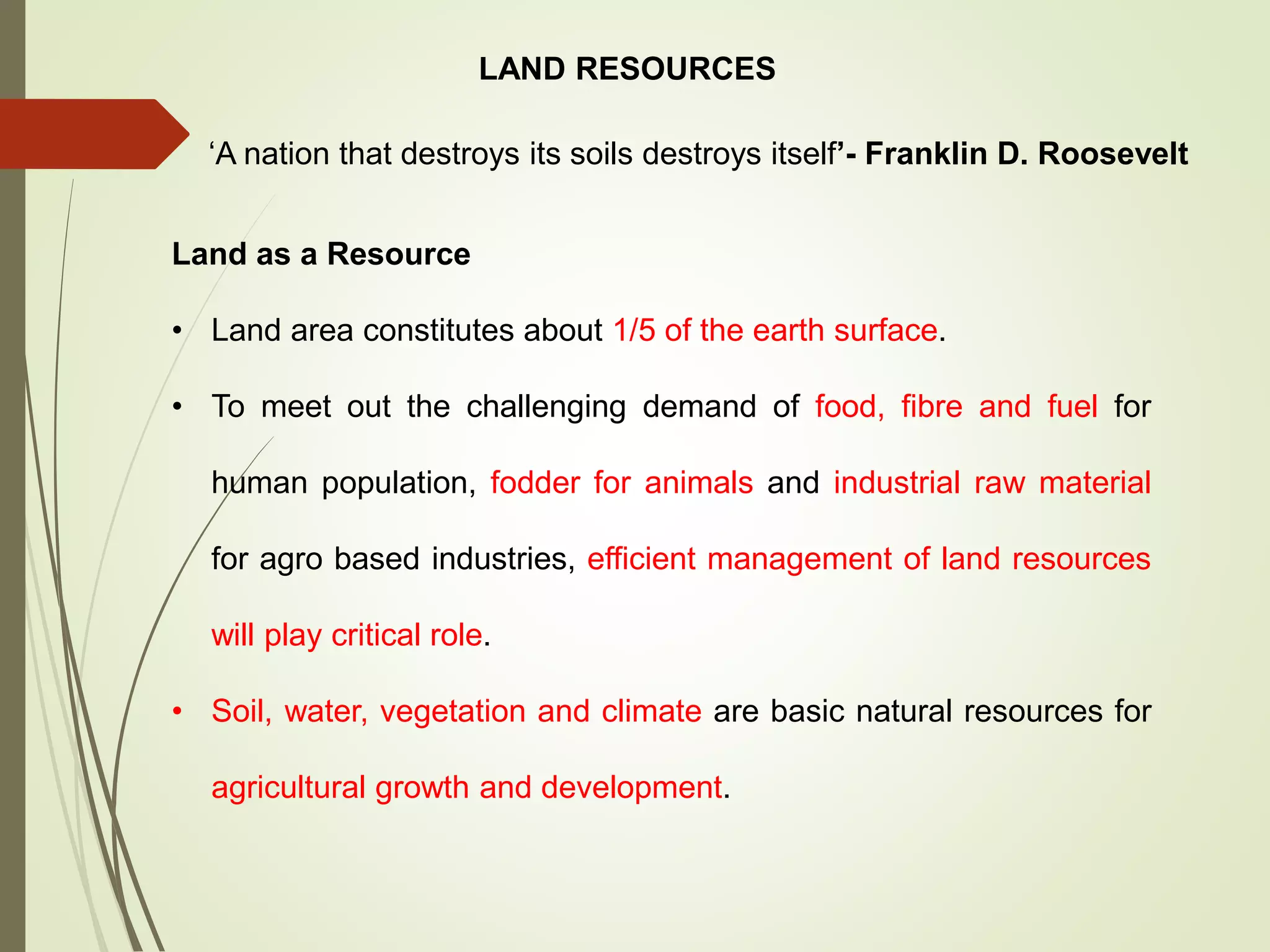 Lecture 3 4ppt Land resources | PDF