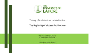 Lecture 3 begining of modern architecture | PPT
