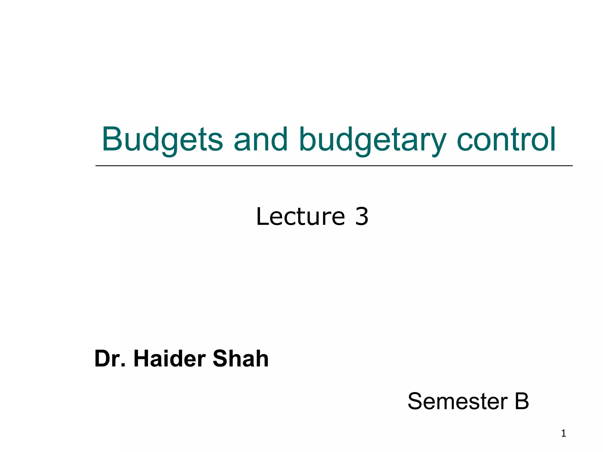 budgets and budgetary control | PPT