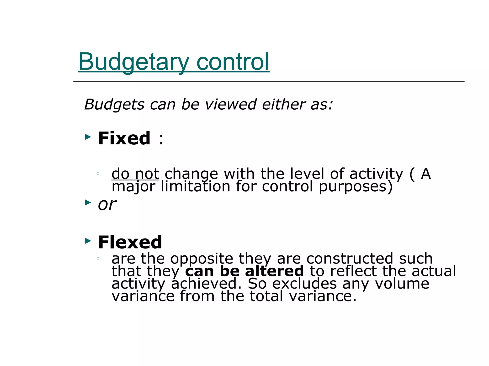 budgets and budgetary control | PPT