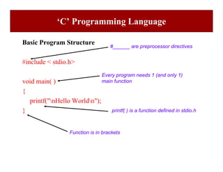 Lenguaje de Programación en C Presentacion | PDF
