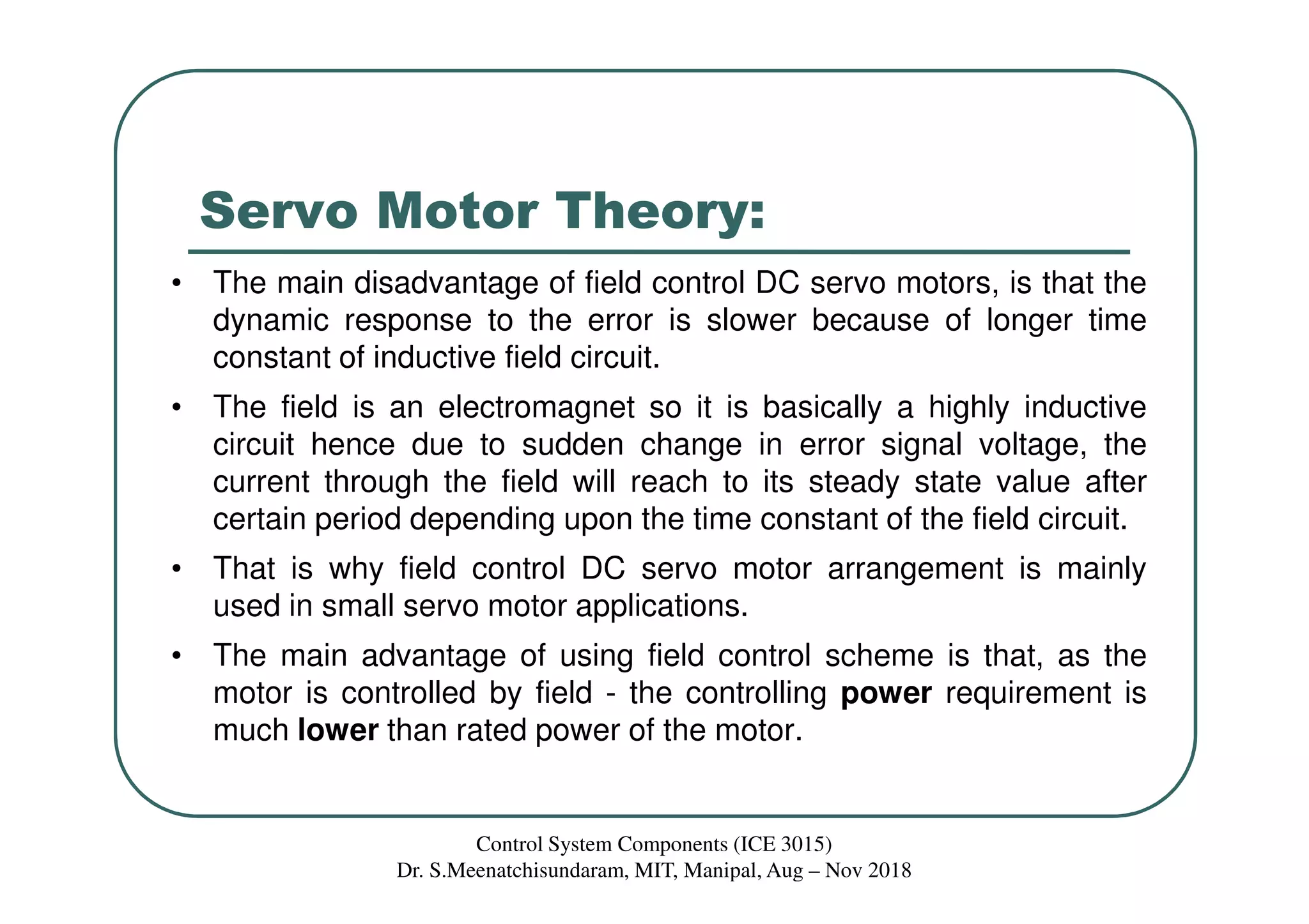 Lecture 3 Construction, Classification & Theory of Servomotors | PDF