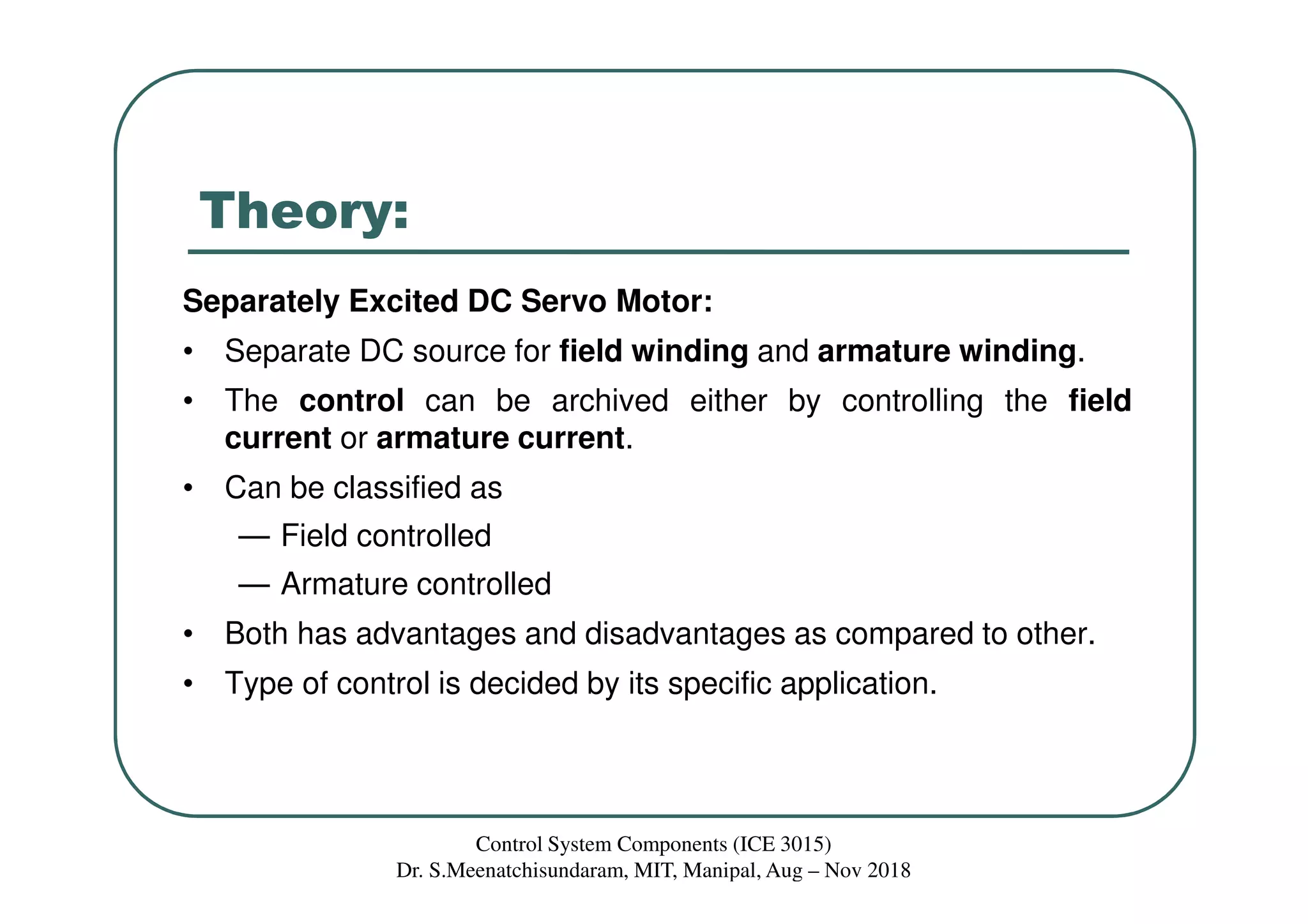 Lecture 3 Construction, Classification & Theory of Servomotors | PDF