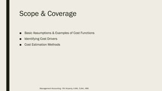 Lecture 3 Determining How Costs Behave | PDF