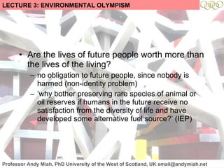 Environment and the Olympic Movement (Lecture 3 of 5) | PPT