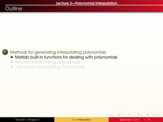 Lecture 3 - Introduction to Interpolation | PDF
