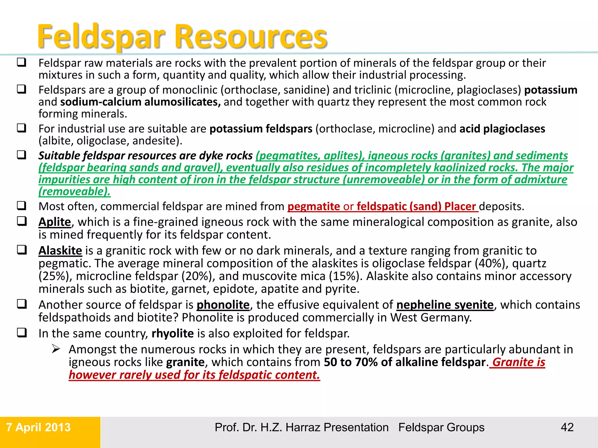 Lecture 3 feldspar group and its application | PDF