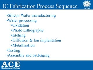 Lecture3 IC fabrication process | PPTX