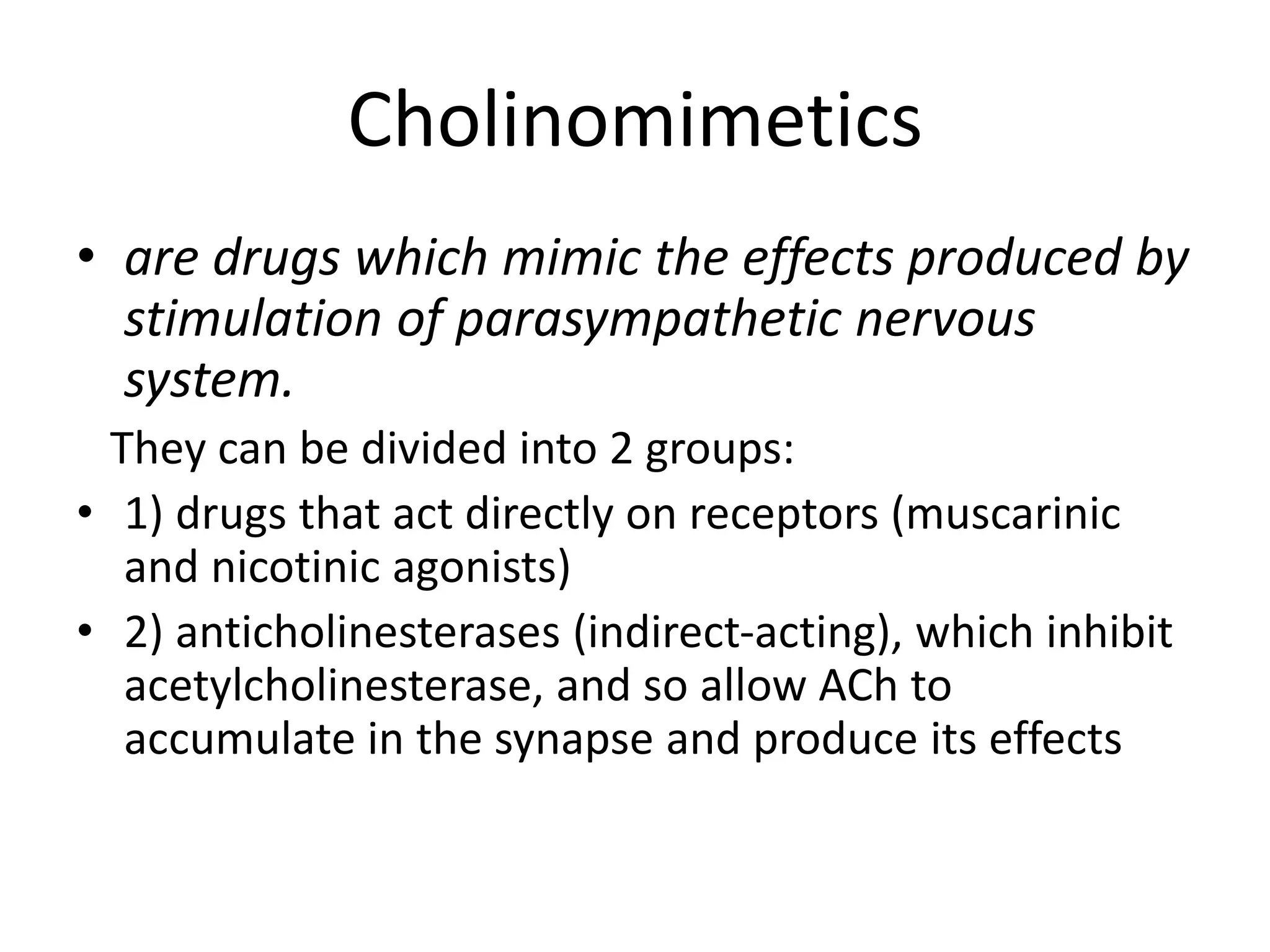Lecture 3 - M-Cholinomimetics. Anticholinesterase Drugs.ppt