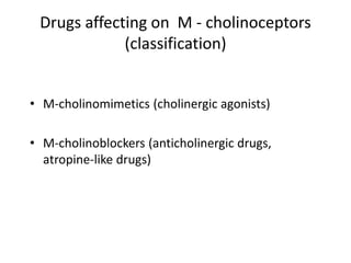 Lecture 3 - M-Cholinomimetics. Anticholinesterase Drugs.ppt