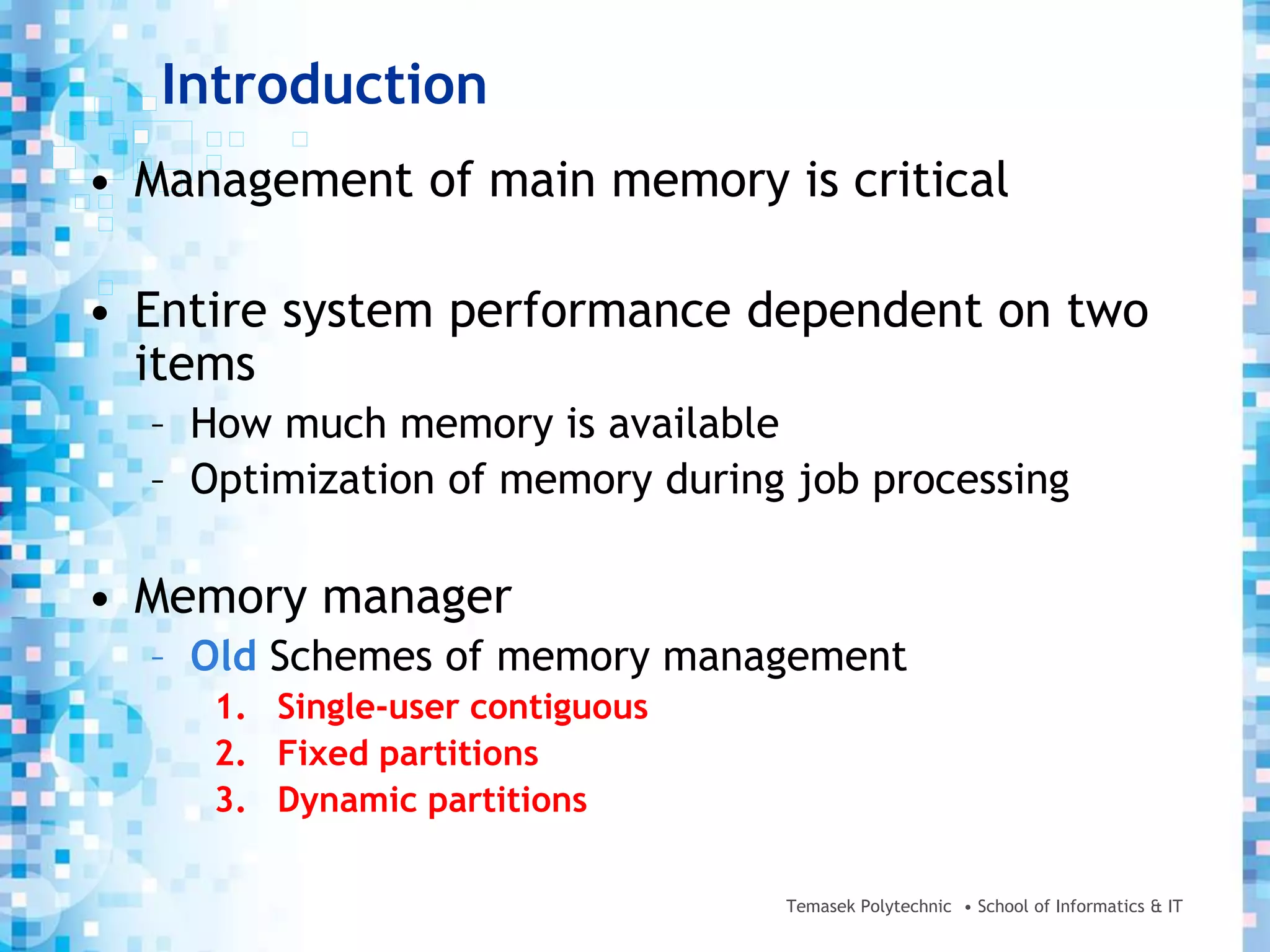 Lecture 3 - Memory Management(2).pptx | Operating Systems | Computer Software and Applications