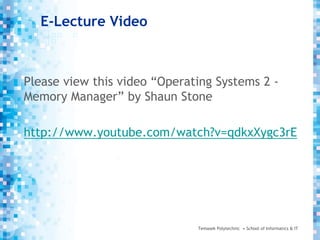 Lecture 3 - Memory Management(2).pptx | Operating Systems | Computer ...