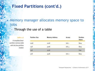 Lecture 3 - Memory Management(2).pptx | Operating Systems | Computer Software and Applications