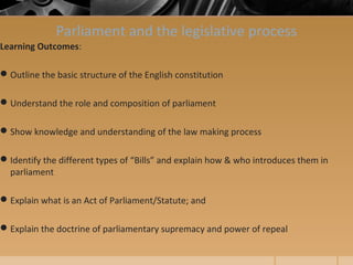 Lecture 3 parliament the legislative process | PPT | Elections | Politics
