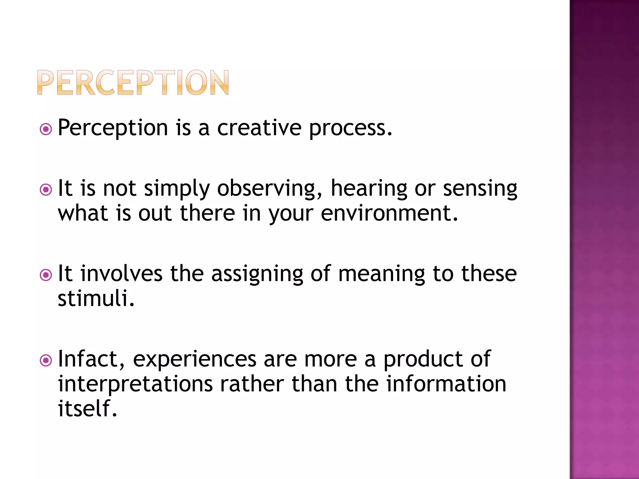 Lecture 3 perceptual process | PPT