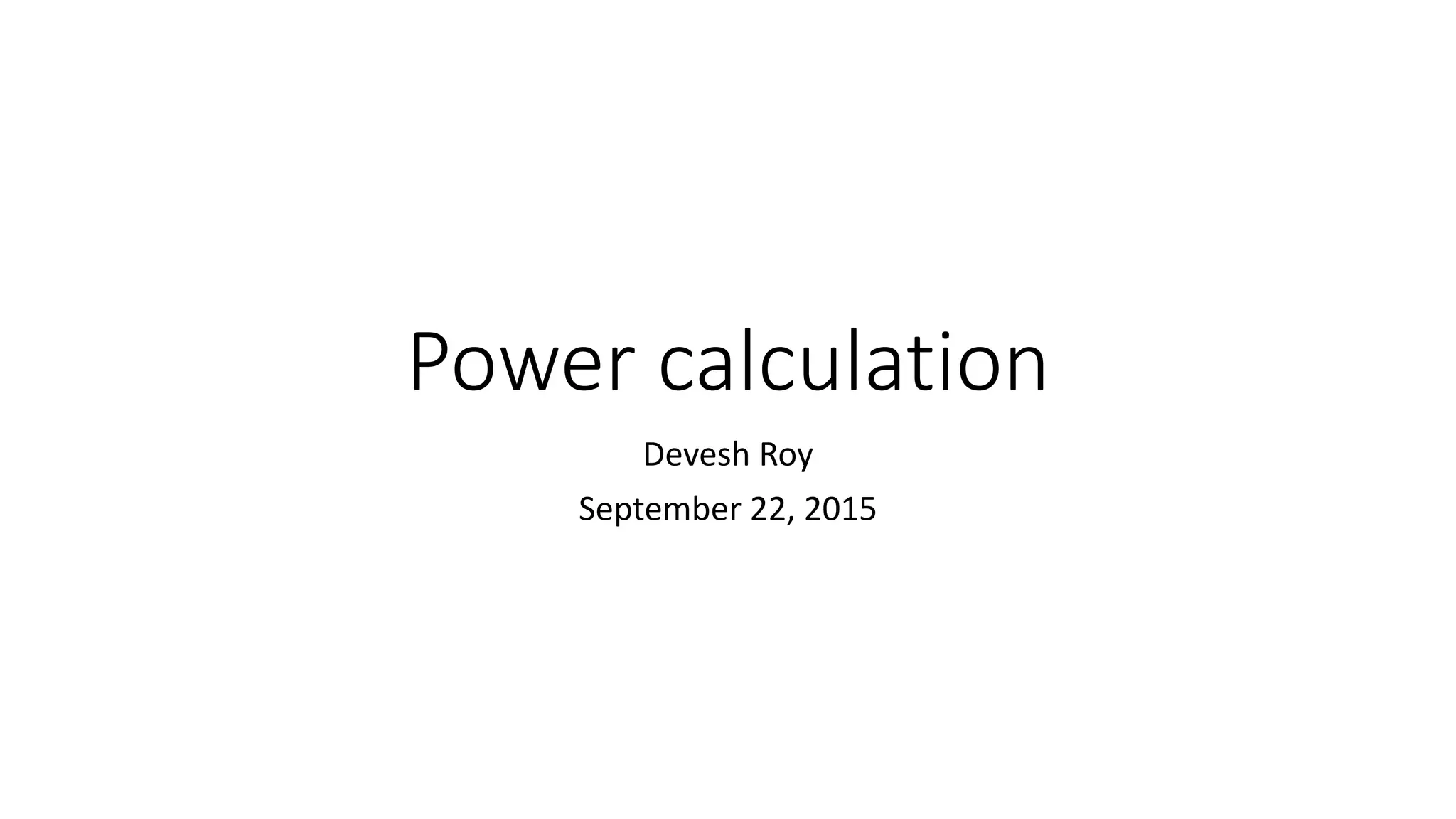 ICAR - IFPRI- Power Calculation | PDF