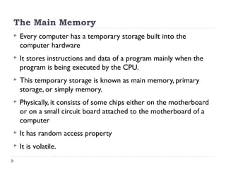 Lecture 3 - Processors, Memory and I/O devices | PPT