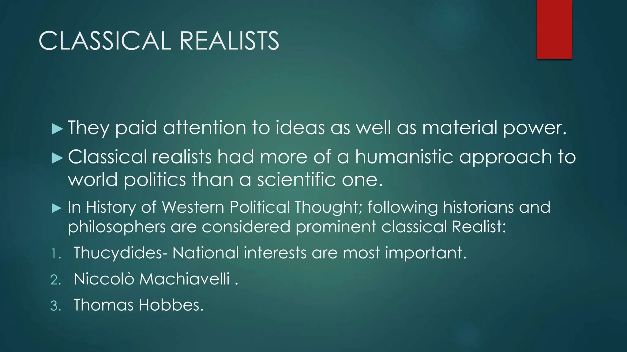 Lecture 3 - The concept of Realism Vs Liberalism.How different theorist ...