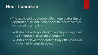 Lecture 3 - The concept of Realism Vs Liberalism.How different theorist ...