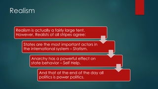Lecture 3 - The concept of Realism Vs Liberalism.How different theorist ...