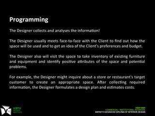 Lecture 3 - Research & Design Process - Commercial-Institutional ...