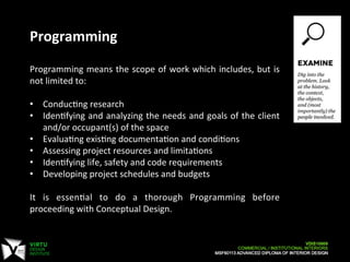 Lecture 3 - Research & Design Process - Commercial-Institutional ...