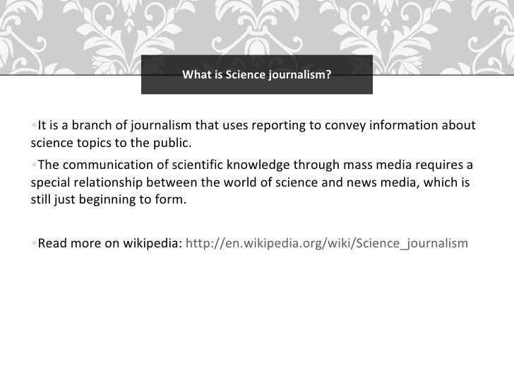 Lecture 3: Blogs & Twitter 101, Intro to Science Journalism